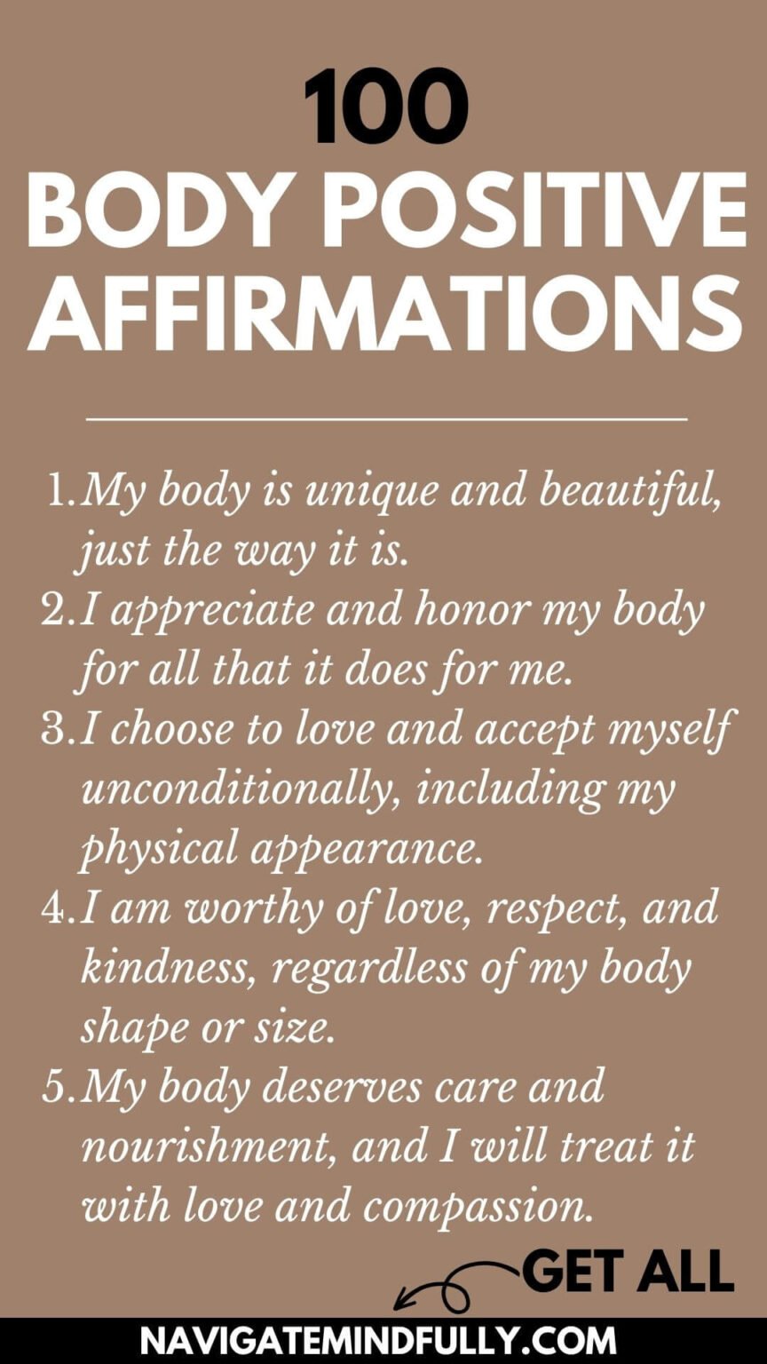 105 Body Positive Affirmations to Love Yourself Unconditionally