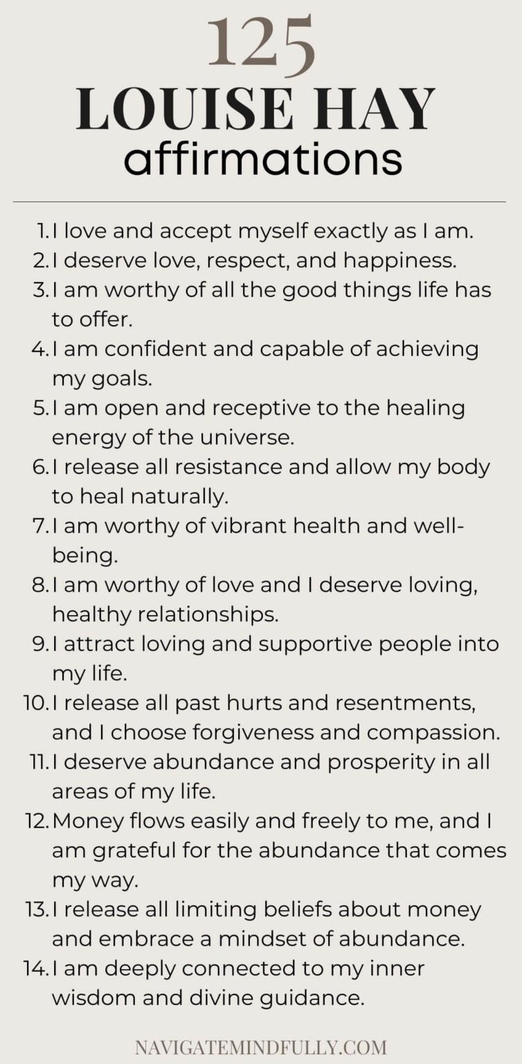 Louise Hay Affirmations 125 Positive Mantras To Repeat Daily