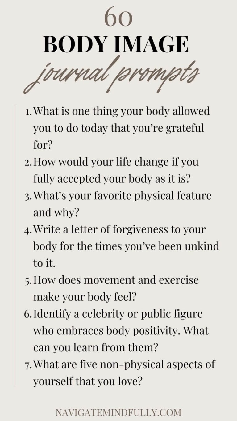 60 Body Image Journal Prompts to Spark Body Positivity