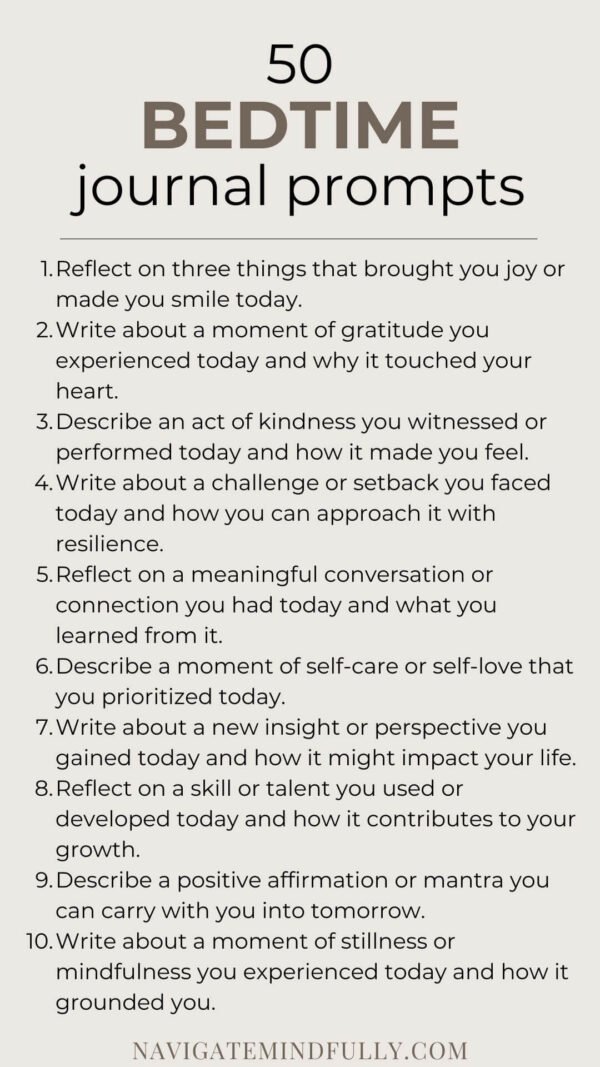 50 Night Journal Prompts for Better Sleep