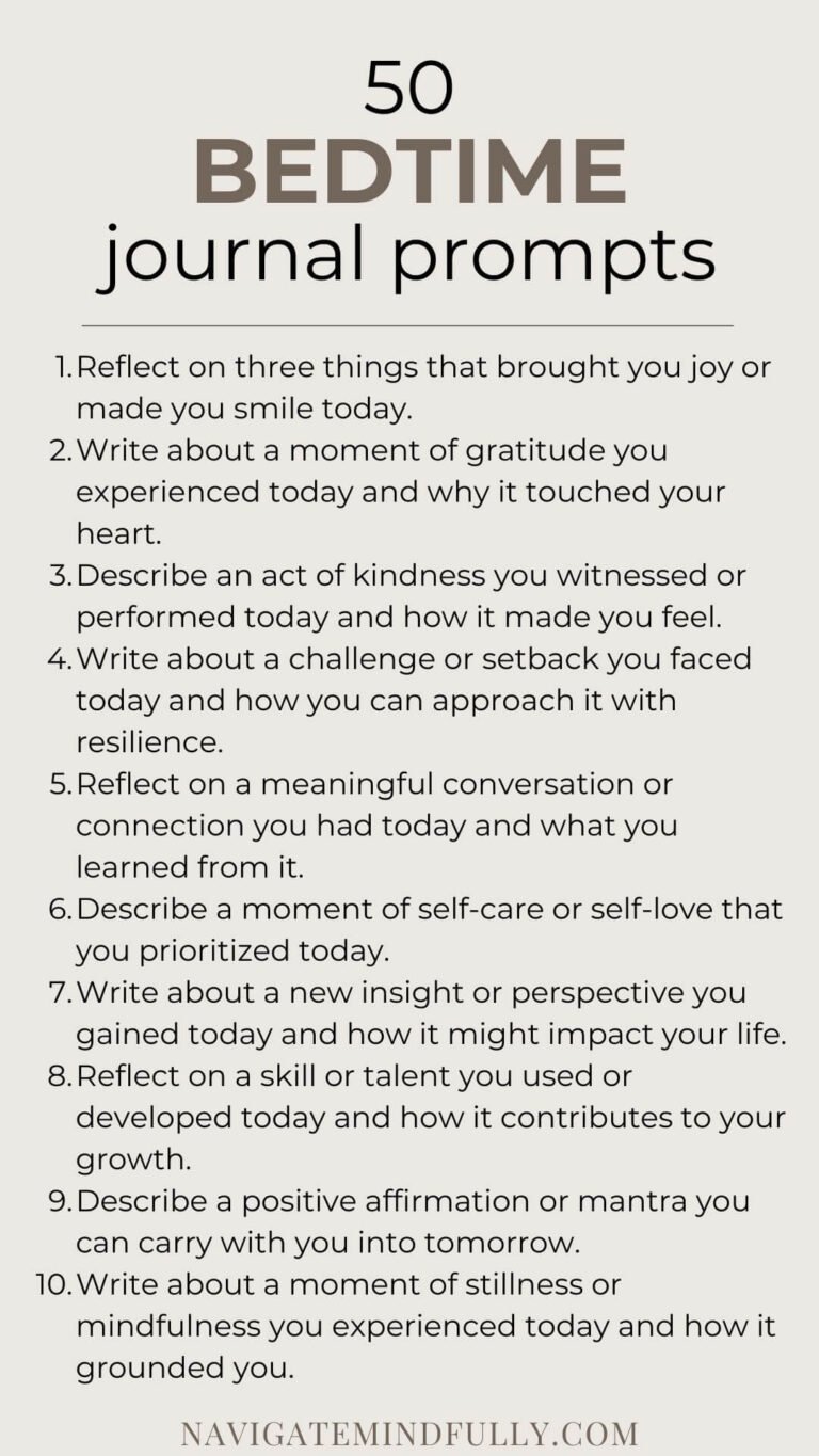 50 Night Journal Prompts for Better Sleep