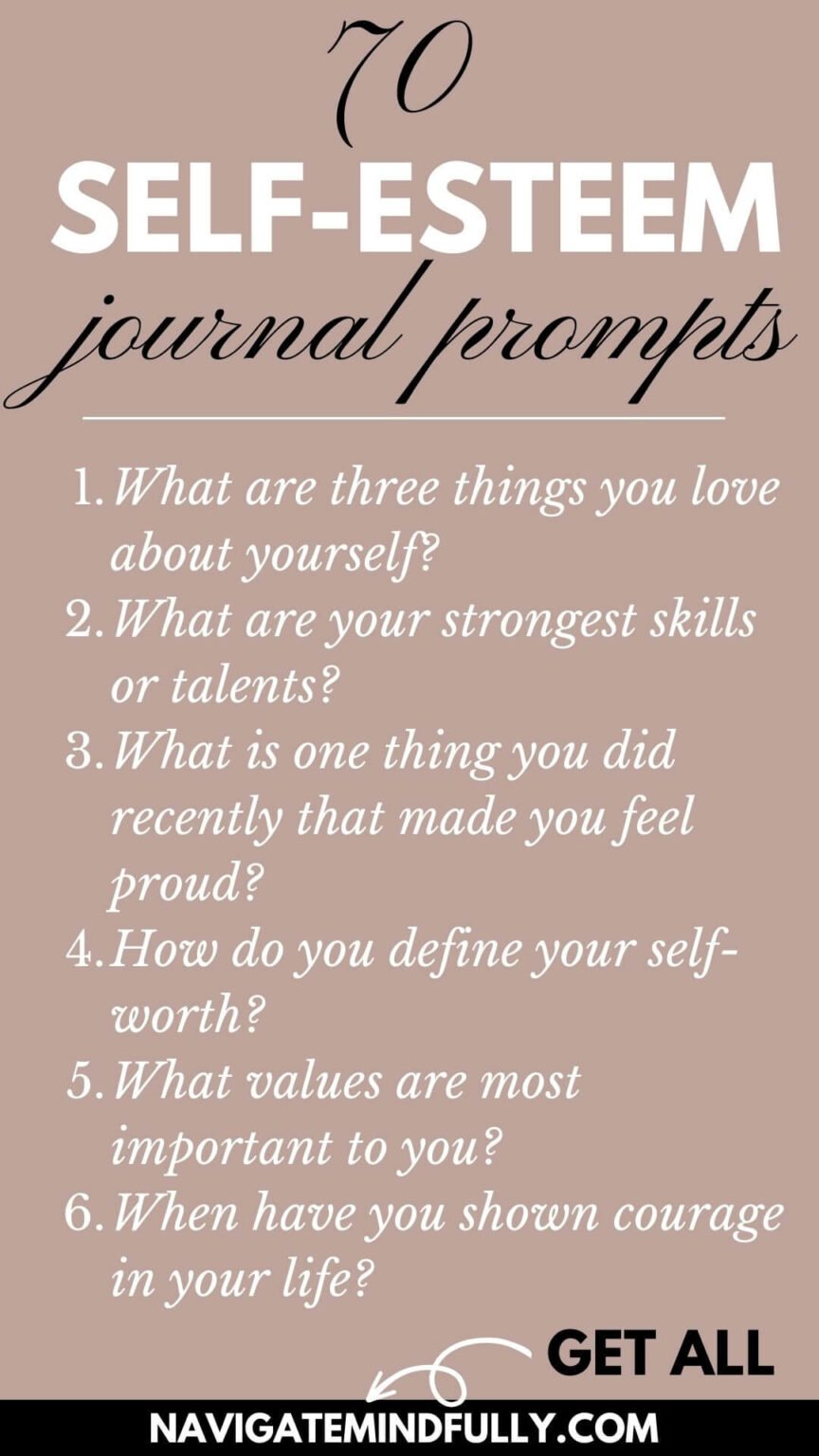 70 Self-Esteem Journal Prompts: Your Way to Confidence