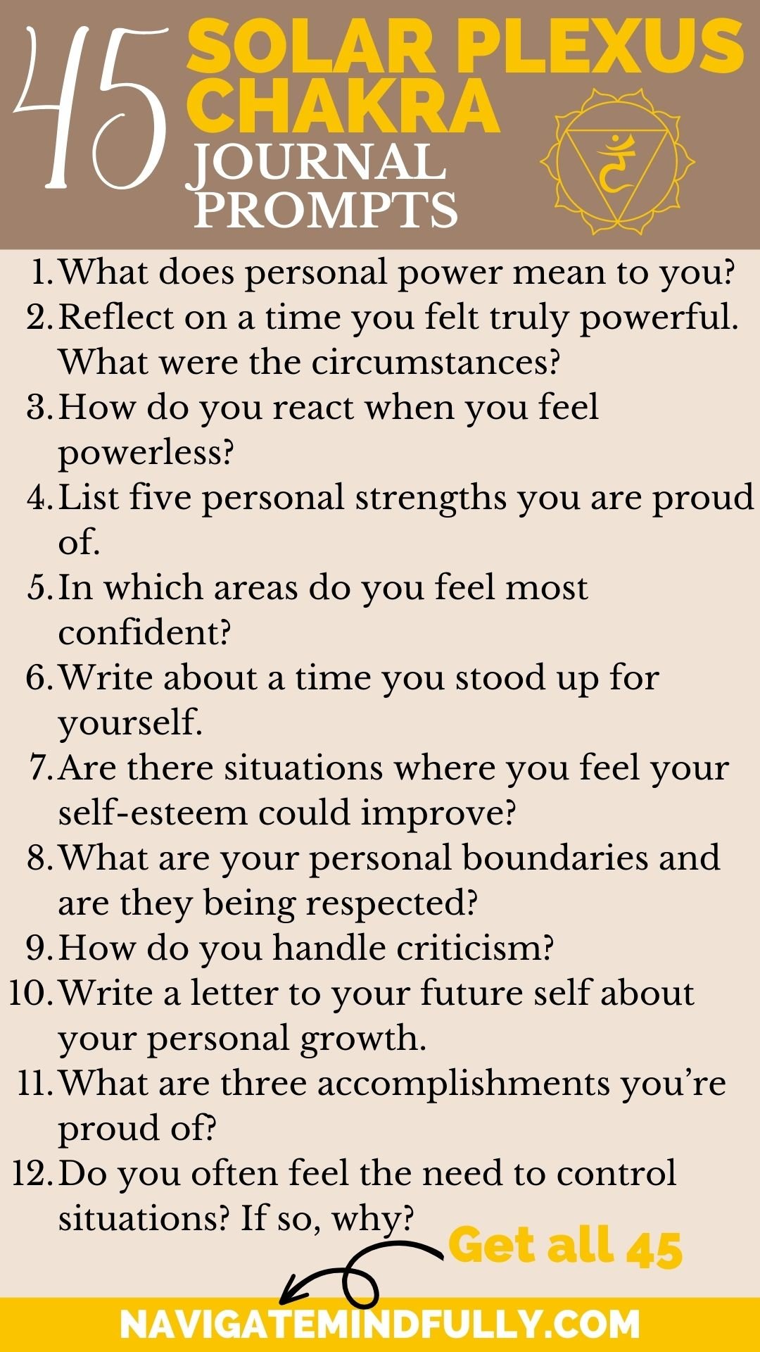45 Solar Plexus Chakra Journal Prompts to Boost Your Inner Power