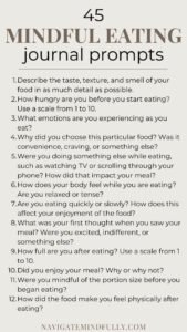 45 Mindful Eating Journal Prompts for Healthy Eating Habits