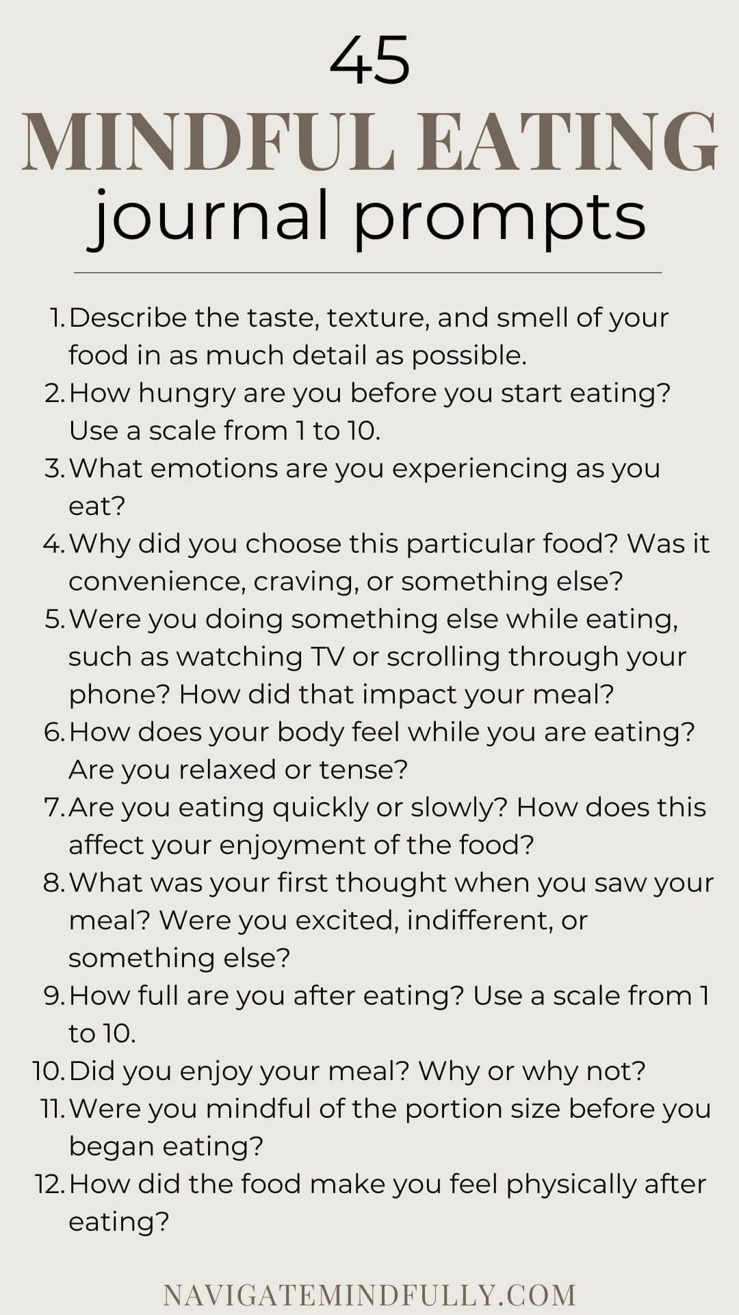45 Mindful Eating Journal Prompts for Healthy Eating Habits