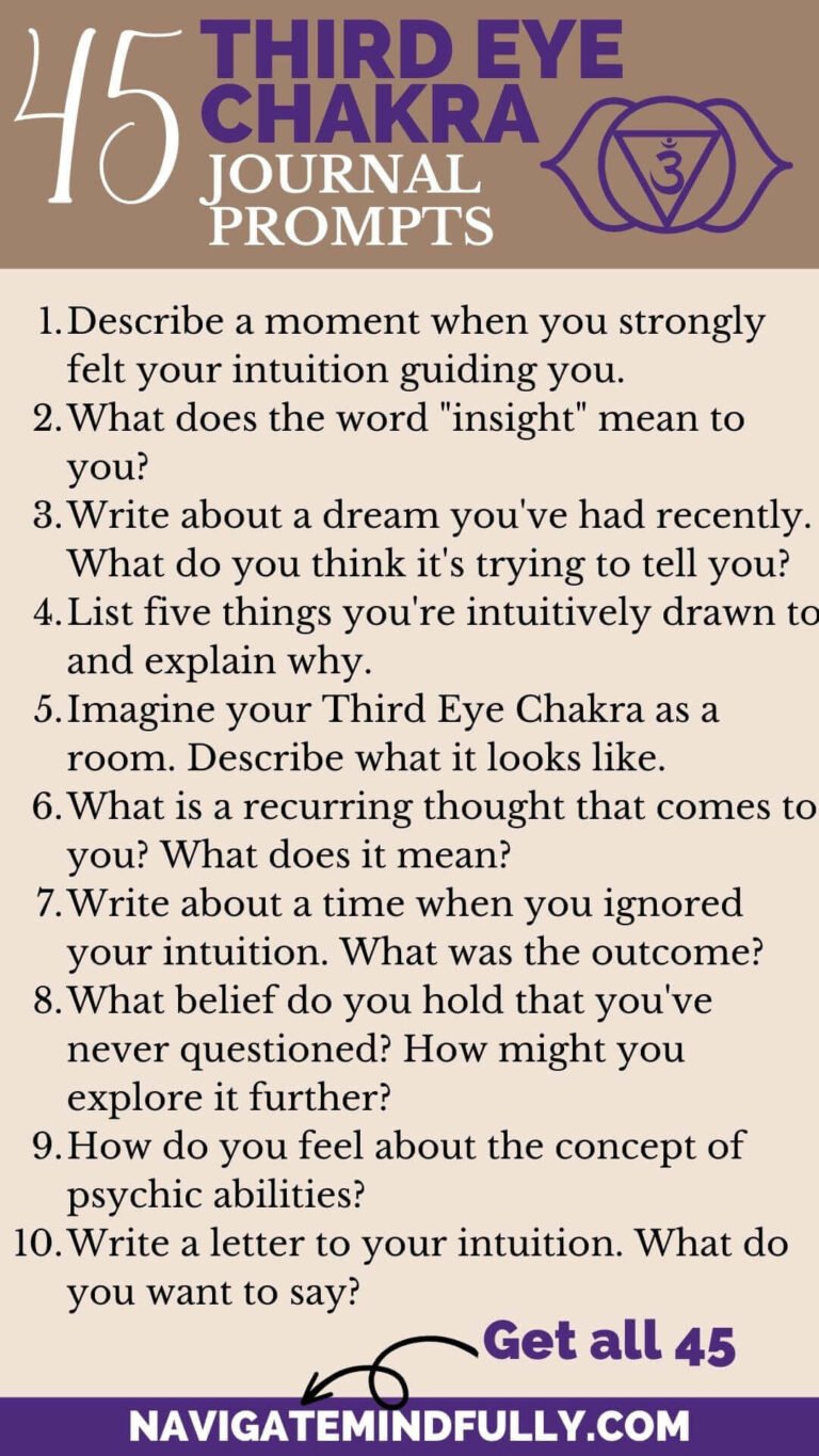 45 Third Eye Chakra Journal Prompts to Strengthen Your Intuition