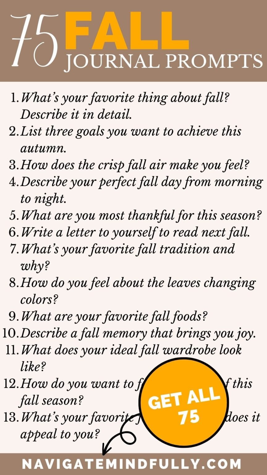 75 Fall Journal Prompts to Get Ready for the Season