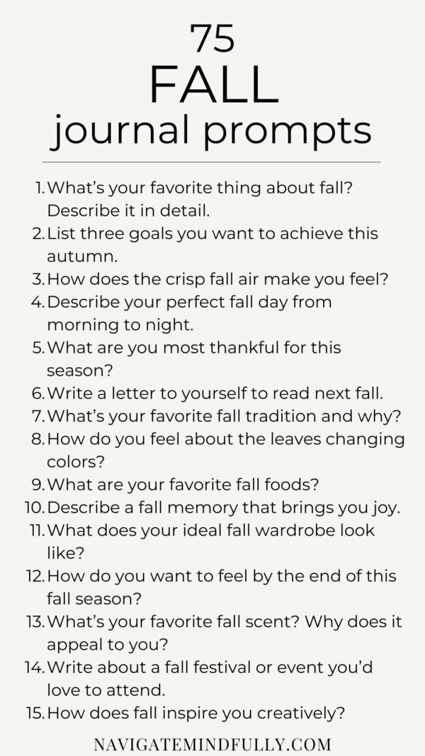 75 Fall Journal Prompts to Get Ready for the Season