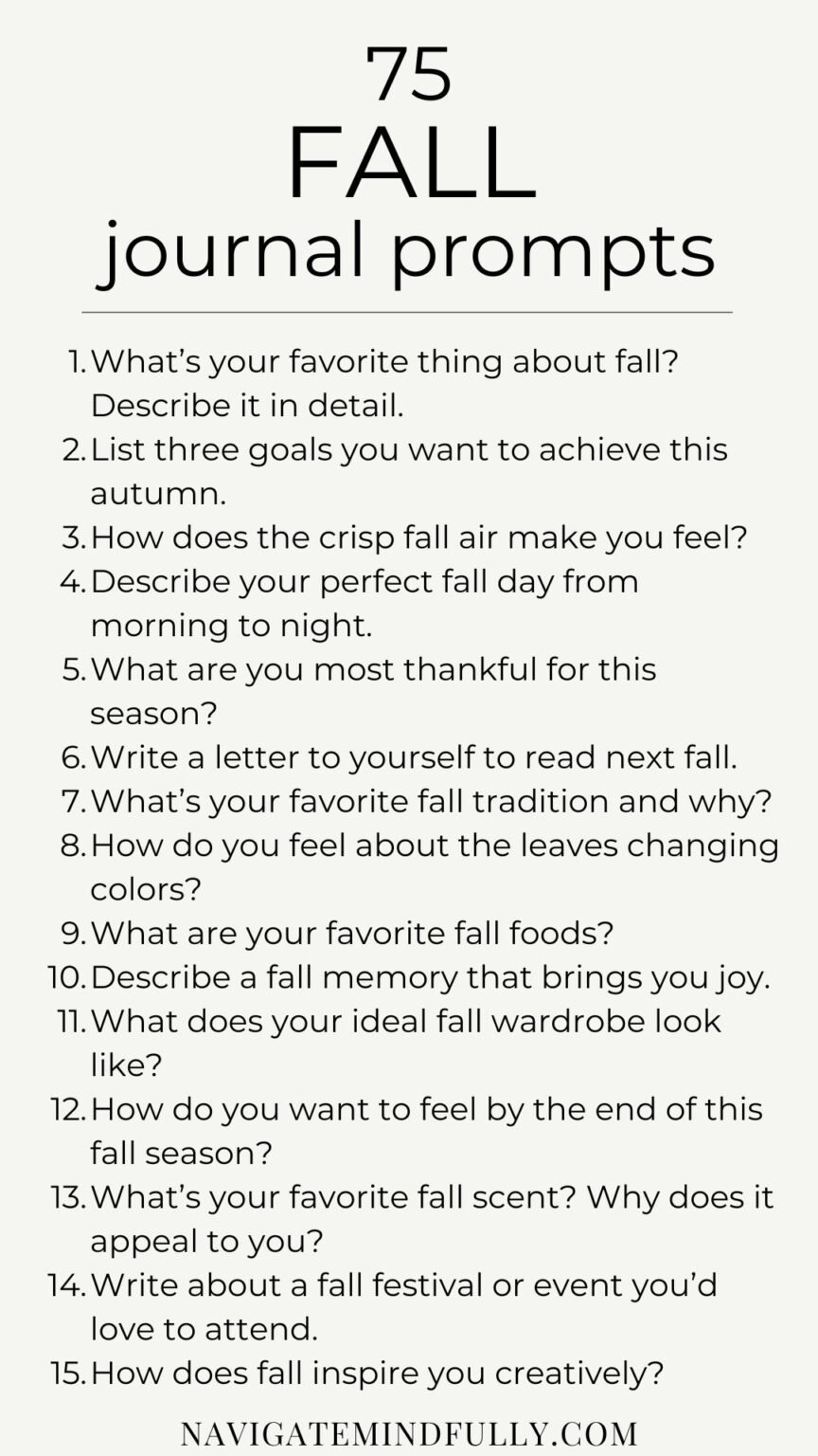 75 Fall Journal Prompts to Get Ready for the Season