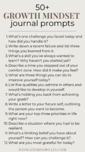 50+ Growth Mindset Journal Prompts to Change Your Perspective