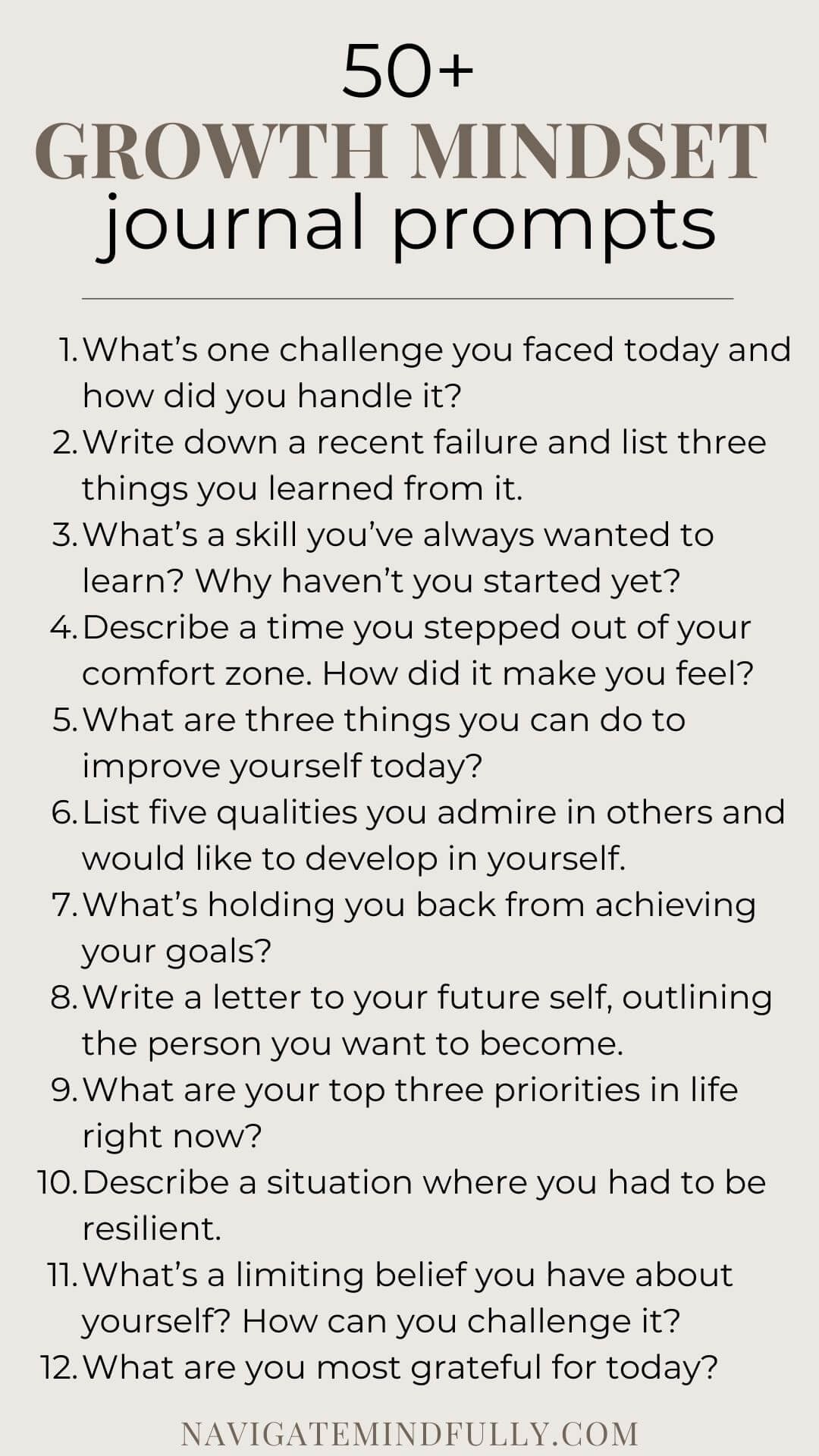 50+ Growth Mindset Journal Prompts to Change Your Perspective