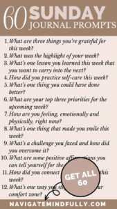 60 Sunday Journal Prompts to Prepare for the New Week