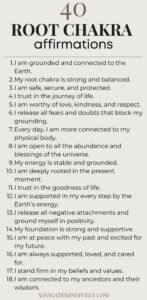 40 Root Chakra Affirmations for Stability and Grounding