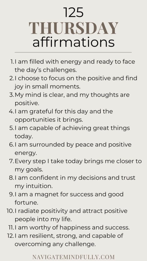 125 Motivational Thursday Affirmations to Boost Your Productivity