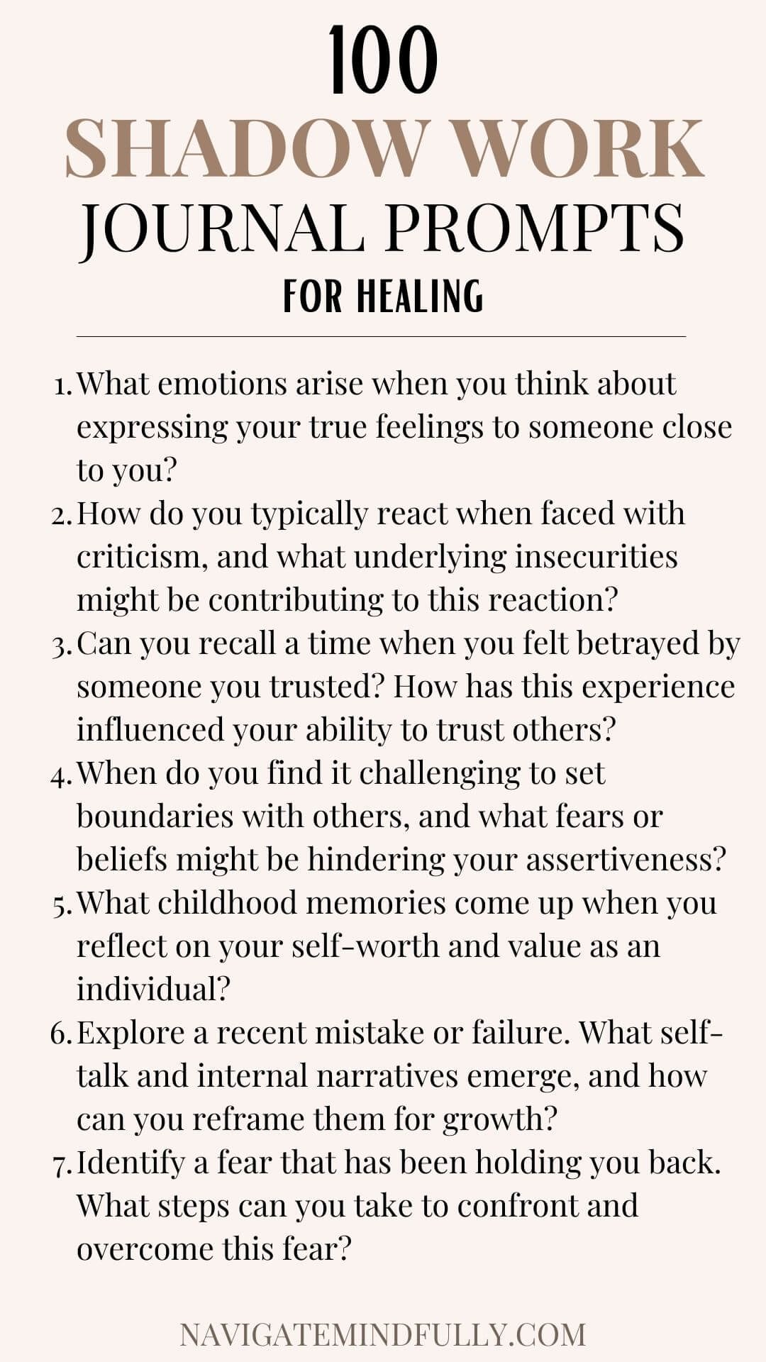 100 Shadow Work Prompts for Healing & Self-Growth